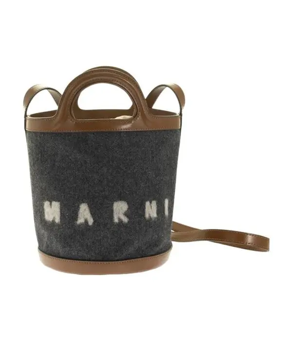 Marni Felt And Leather Mini Bucket Bag
