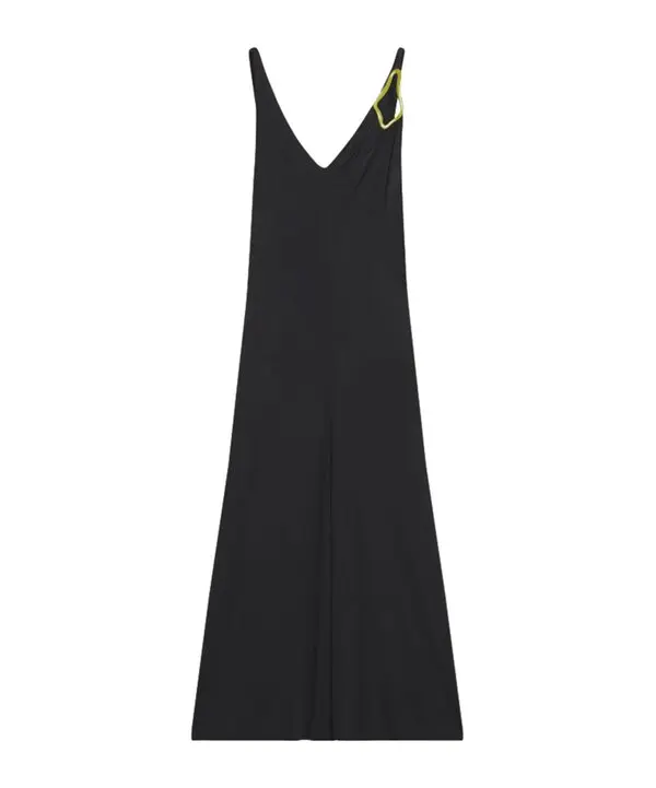 LANVIN Pleated A-line Midi Dress - Black