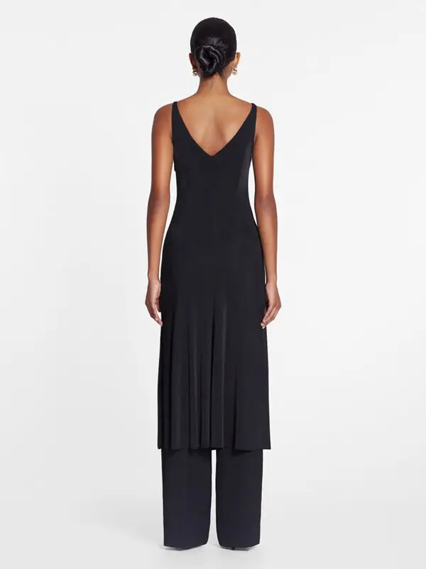 LANVIN Pleated A-line Midi Dress - Black
