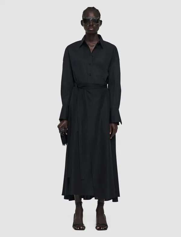 JOSEPH Alix Cotton Wrap Skirt - Black