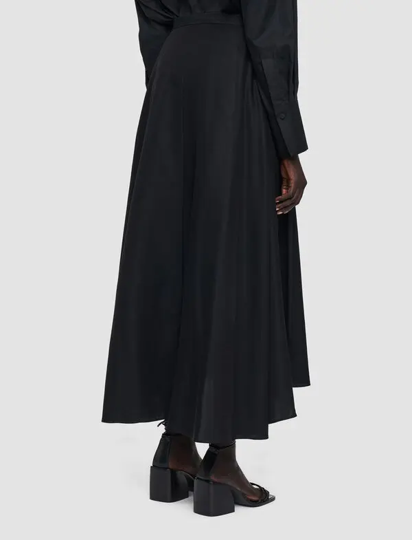 JOSEPH Alix Cotton Wrap Skirt - Black