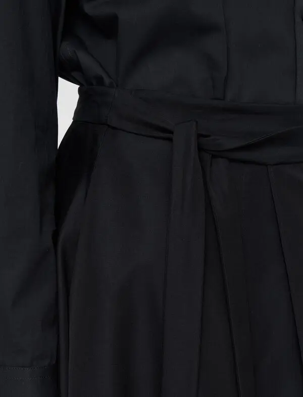 JOSEPH Alix Cotton Wrap Skirt - Black