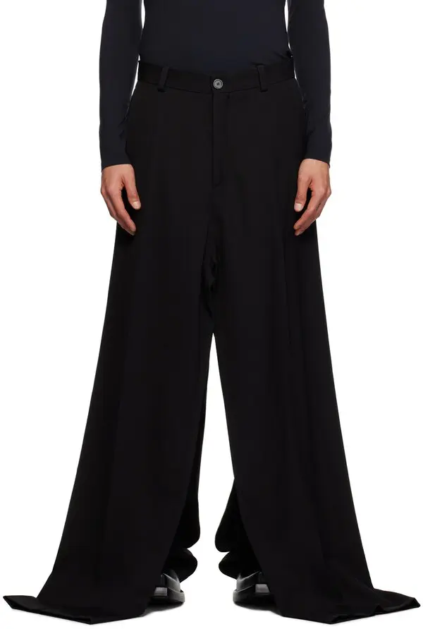Balenciaga Double Layer Front Wide Leg Trousers