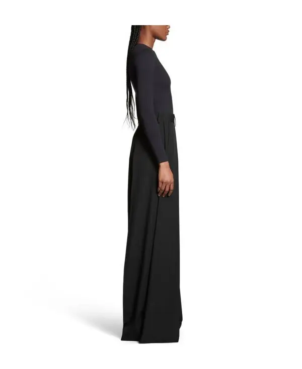 Balenciaga Double Layer Front Wide Leg Trousers