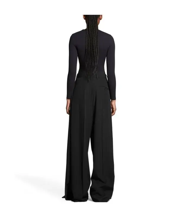 Balenciaga Double Layer Front Wide Leg Trousers