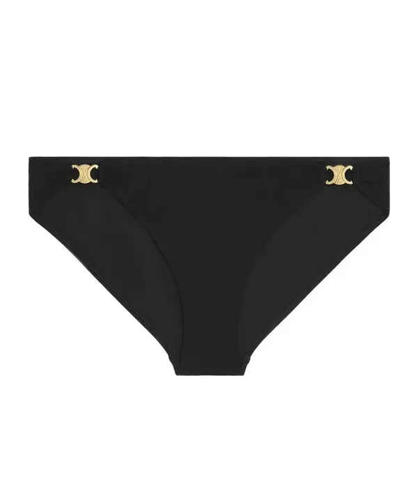 Celine Matte Jersey Swimwear Bottoms With Triomphe Chain - Black