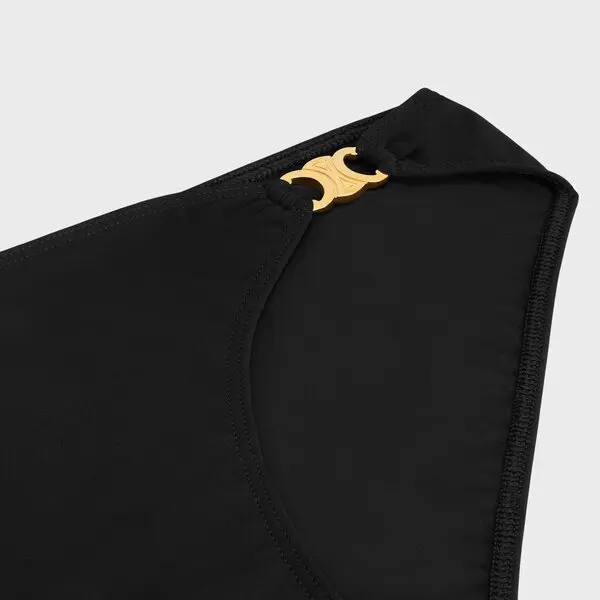 Celine Matte Jersey Swimwear Bottoms With Triomphe Chain - Black