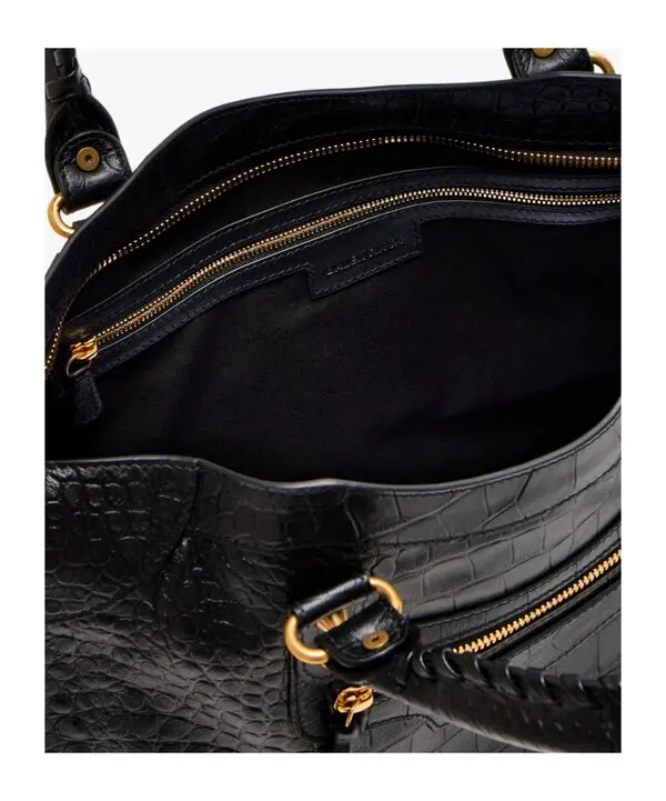 Balenciaga Medium Le City Crocodile-embossed Top-handle Tote Bag - Black
