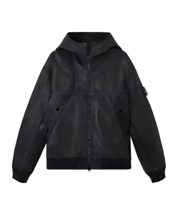 Stone Island Logo Detail Hooded Bomber Jacket