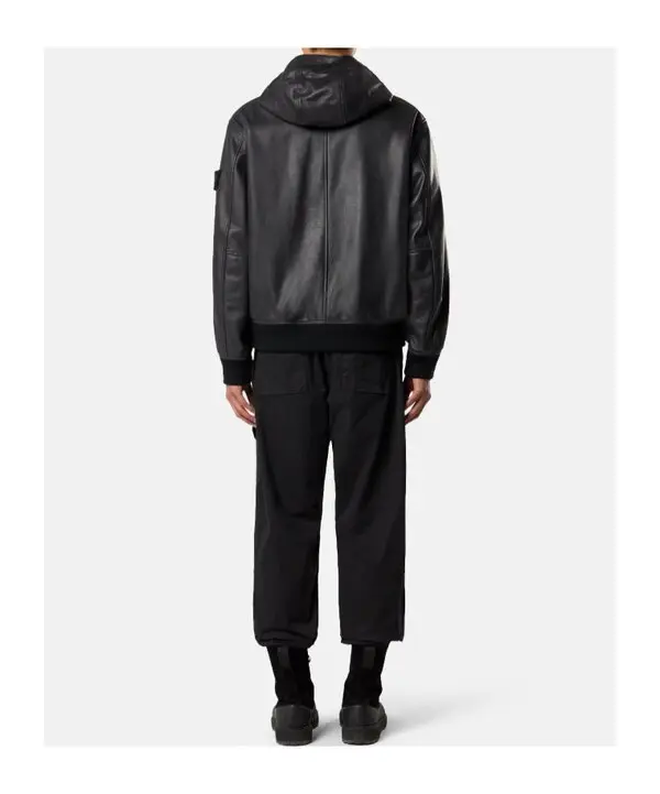 Stone Island Logo Detail Hooded Bomber Jacket