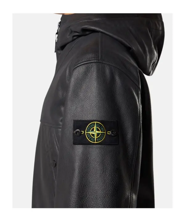 Stone Island Logo Detail Hooded Bomber Jacket