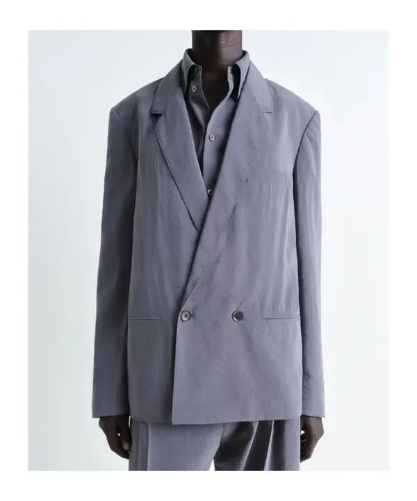 LEMAIRE Double-breasted Tailored Blazer - Gray