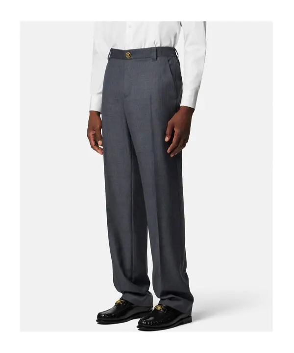 Versace Micro-checked Wool Trousers