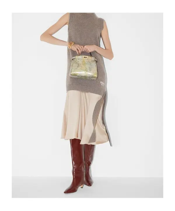 Fendi Sleeveless Knit Dress With Asymmetrical Ribbons