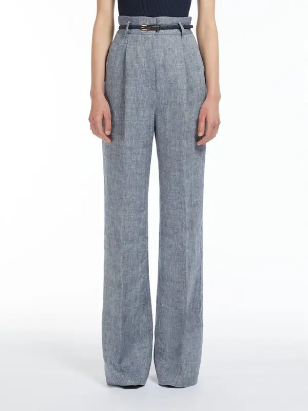 Max Mara Herringbone High-waist Trousers