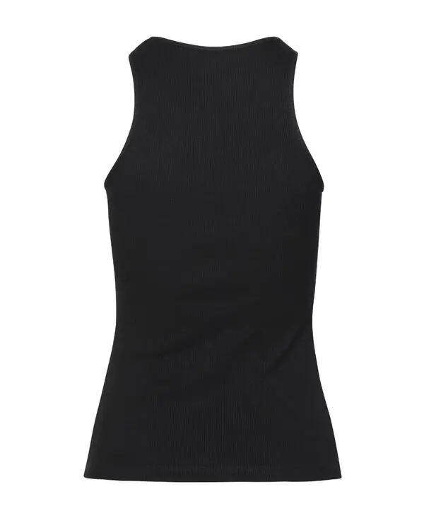 Blumarine Logo Embellished Ribbed-knit Tank Top