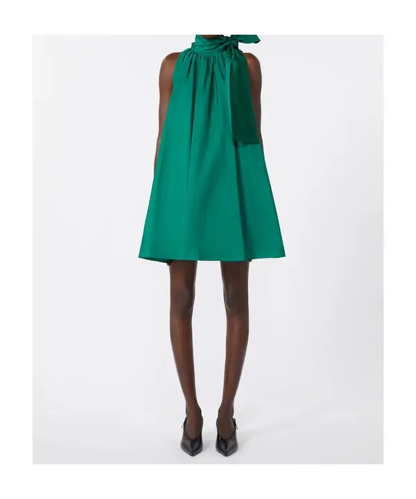 Max Mara Taffeta Halterneck Dress With Bow Detail