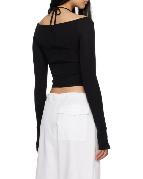 DION LEE Mobius Layered Long-sleeve Top - Black