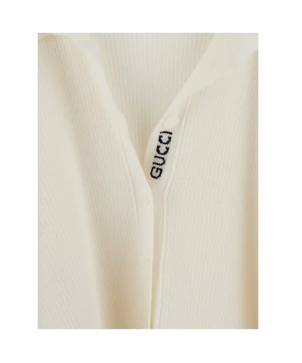Gucci Ribbed Knit Long-sleeve Polo Shirt
