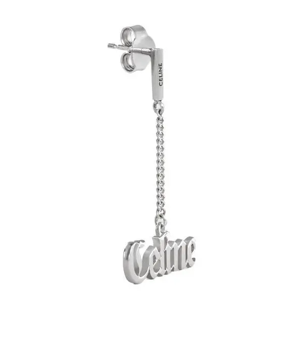 Celine Gothic Earring In Sterling Silver With Rhodium Finish - Gray