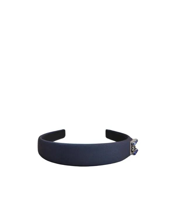 ROGER VIVIER Très Vivier Grosgrain Hairband - Navy Blue