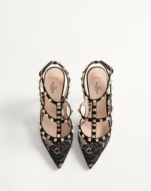 Valentino Garavani Rockstud Lace Pumps - Black