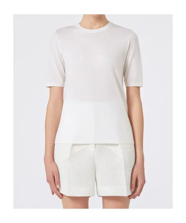 Max Mara Gerico Short-sleeved Knitted Jumper - White