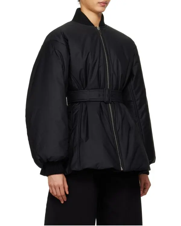 Alaïa Belted Zip-up Bomber Jacket