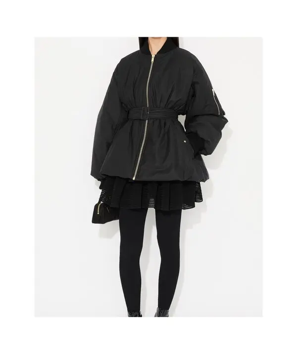 Alaïa Belted Zip-up Bomber Jacket