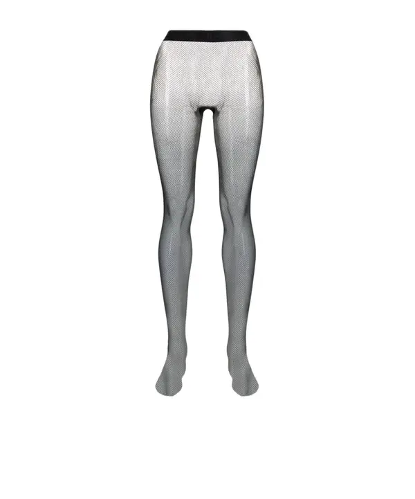 Wolford Fishnet Semi-sheer Tights - Gray