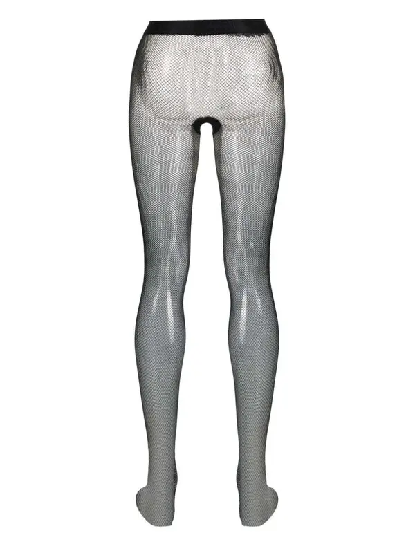 Wolford Fishnet Semi-sheer Tights - Gray