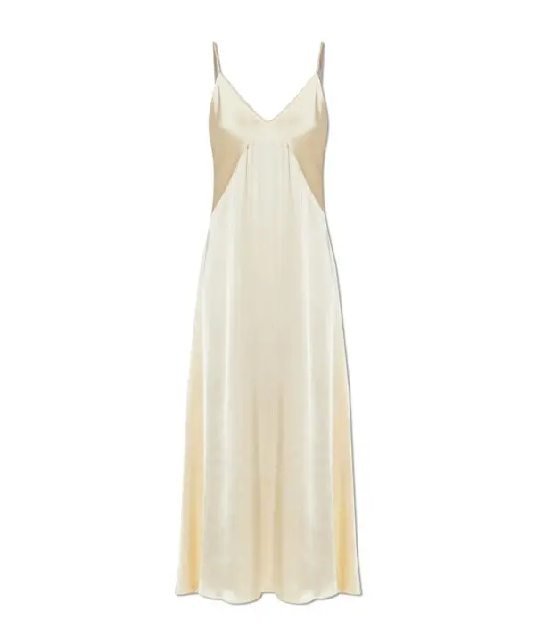 FORTE_FORTE V-neck Slip Maxi Dress - Cream