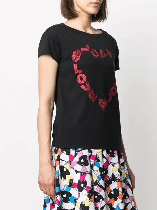Moschino Heart-shaped Love Print T-shirt - Black