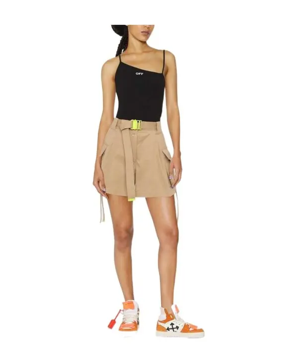 Off-White Gabardine Cargo Shorts