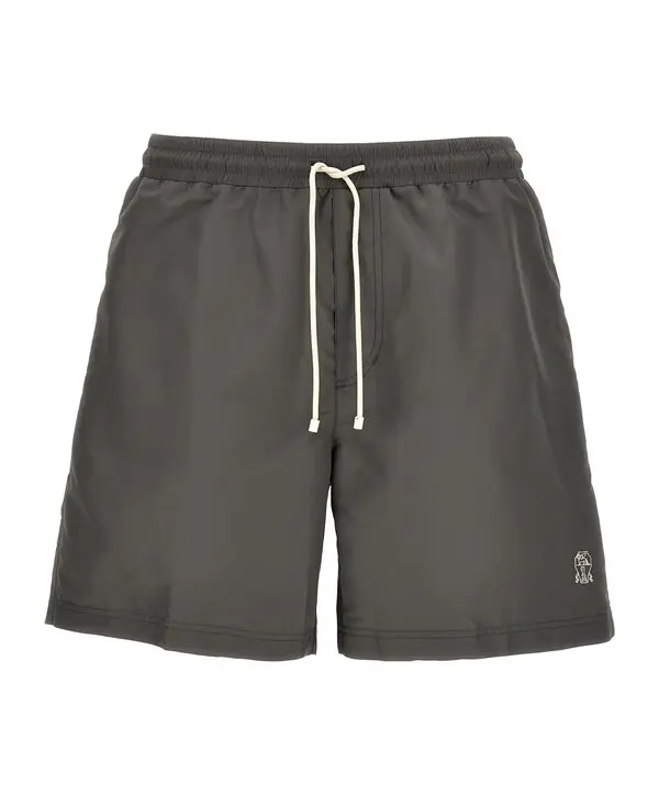 Brunello Cucinelli Drawstring Swim Shorts - Gray