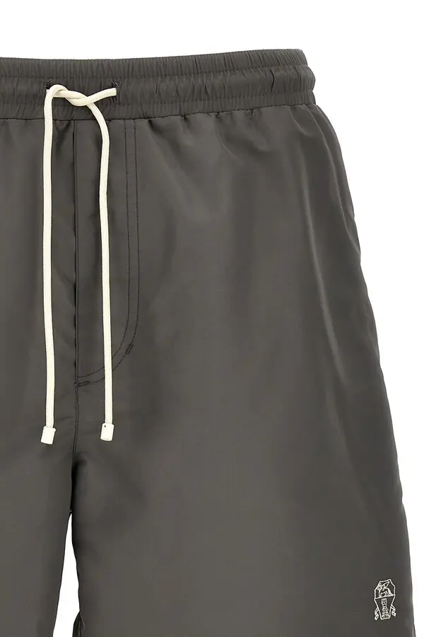 Brunello Cucinelli Drawstring Swim Shorts - Gray