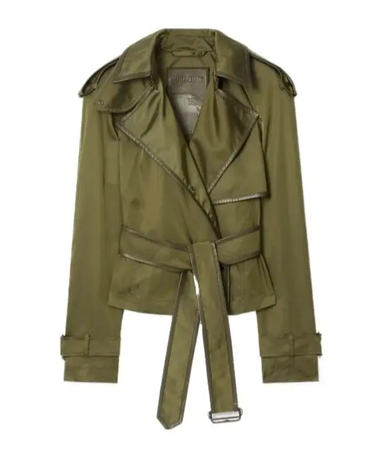 Burberry Short Belted Trench Coat - Tent Green