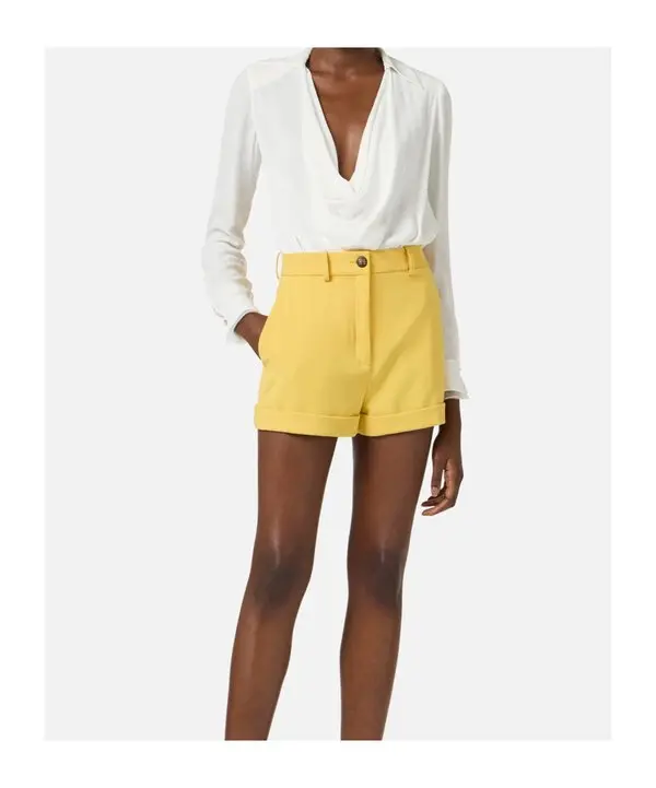 Elisabetta Franchi Georgette Bodysuit With Tulle Detail