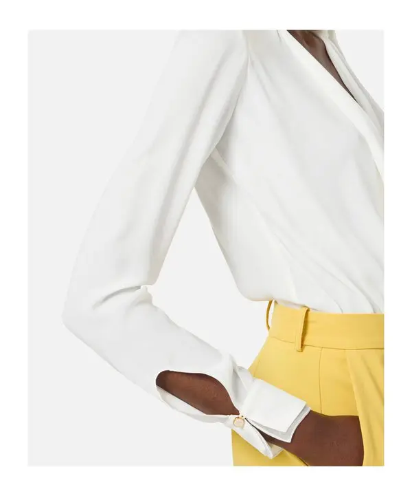 Elisabetta Franchi Georgette Bodysuit With Tulle Detail