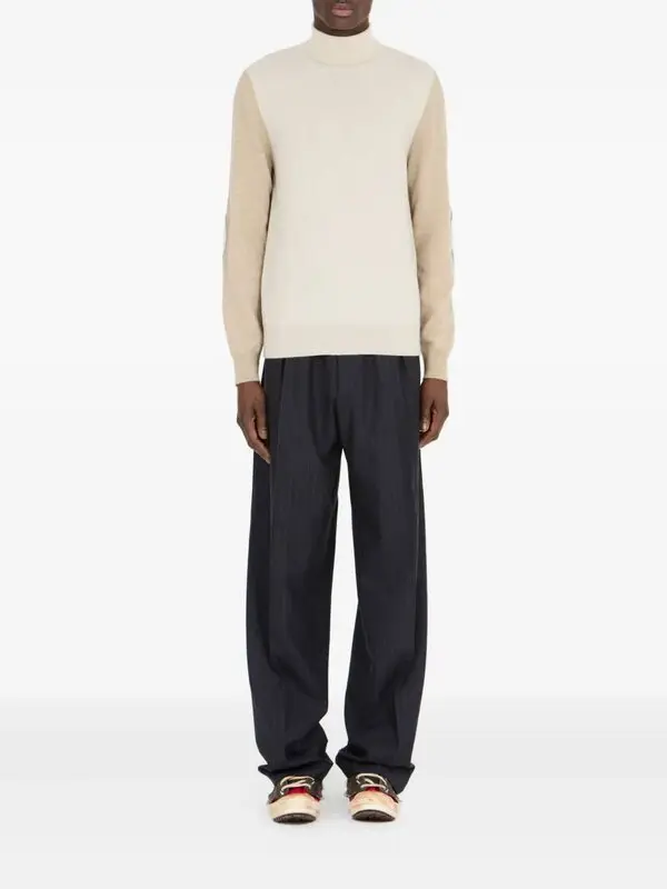 MAISON MARGIELA Two-toned Knitted Jumper - White
