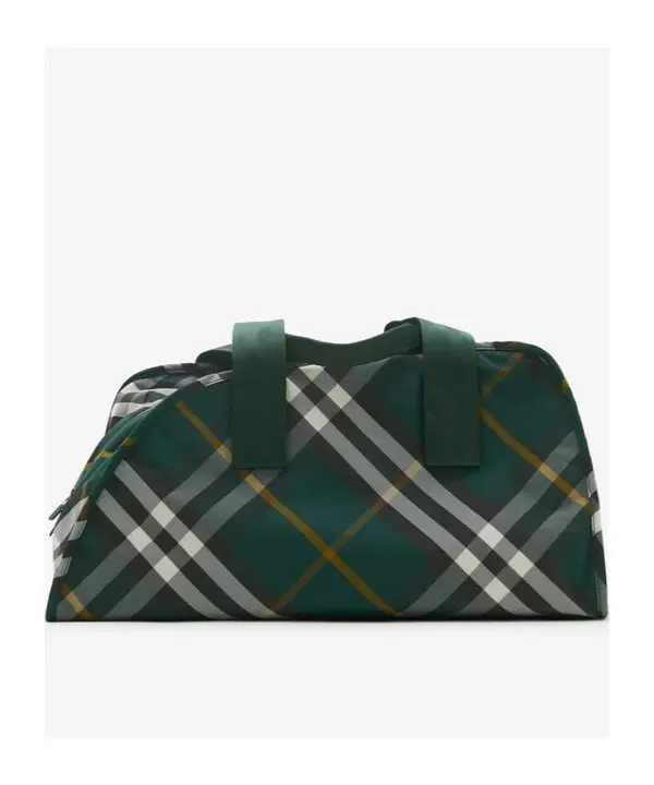 Burberry Shield Checked Motif Travel Bag - Green