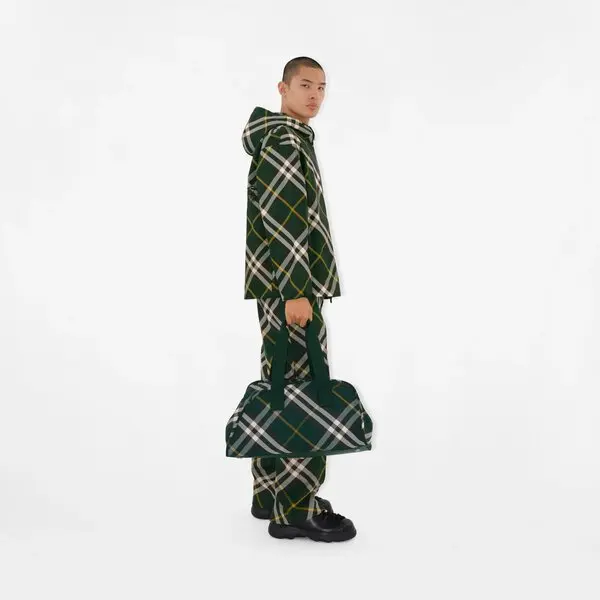 Burberry Shield Checked Motif Travel Bag - Green