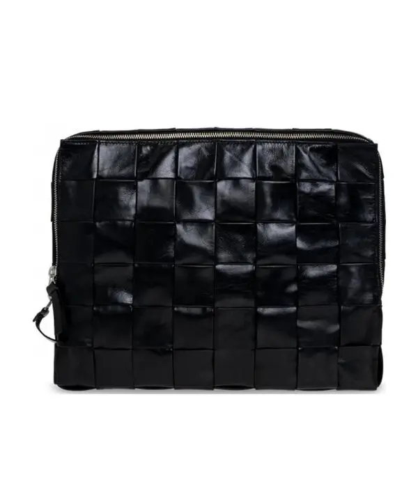 Bottega Veneta Intrecciato Leather Clutch Bag - Black
