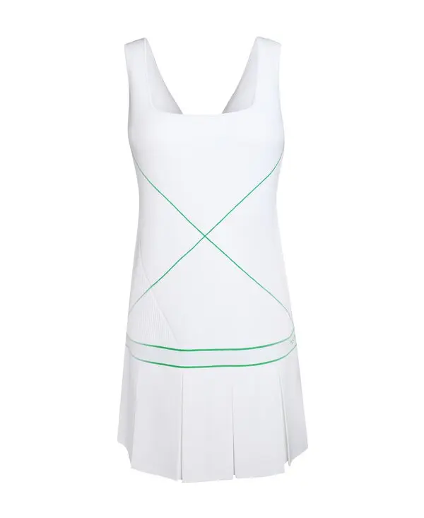 Bottega Veneta Logo Embroidered Sleeveless Tennis Dress - White