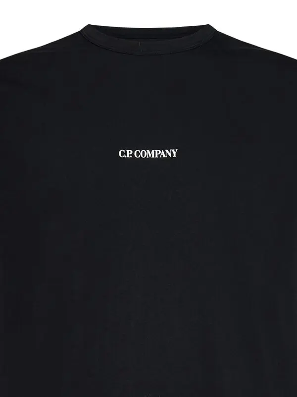 C.P. COMPANY Logo-print Cottont-shirt - Black