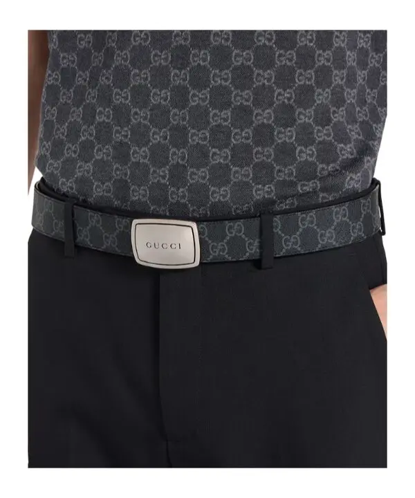Gucci Logo Plaque Monogrammed Belt