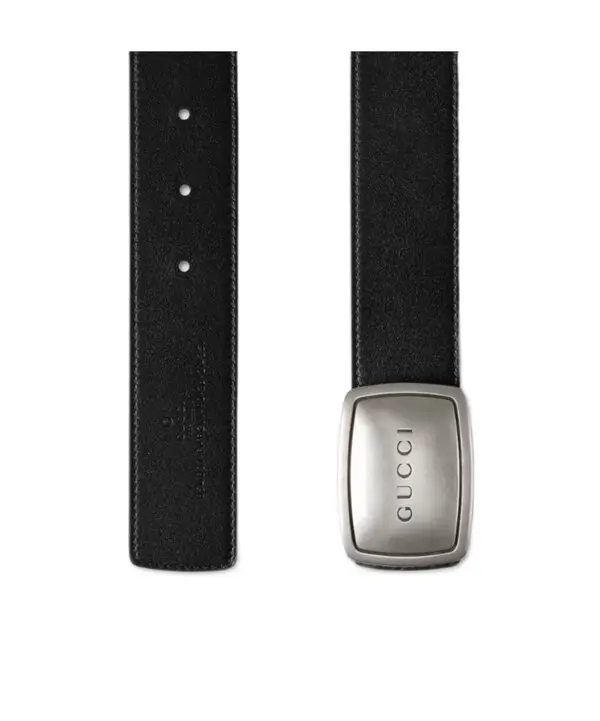 Gucci Logo Plaque Monogrammed Belt