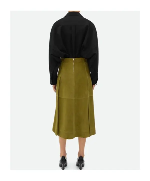 Bottega Veneta Suede Midi Skirt