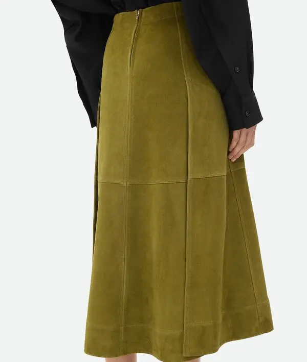 Bottega Veneta Suede Midi Skirt