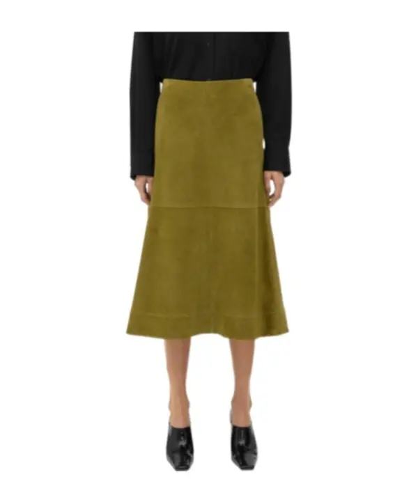 Bottega Veneta Suede Midi Skirt